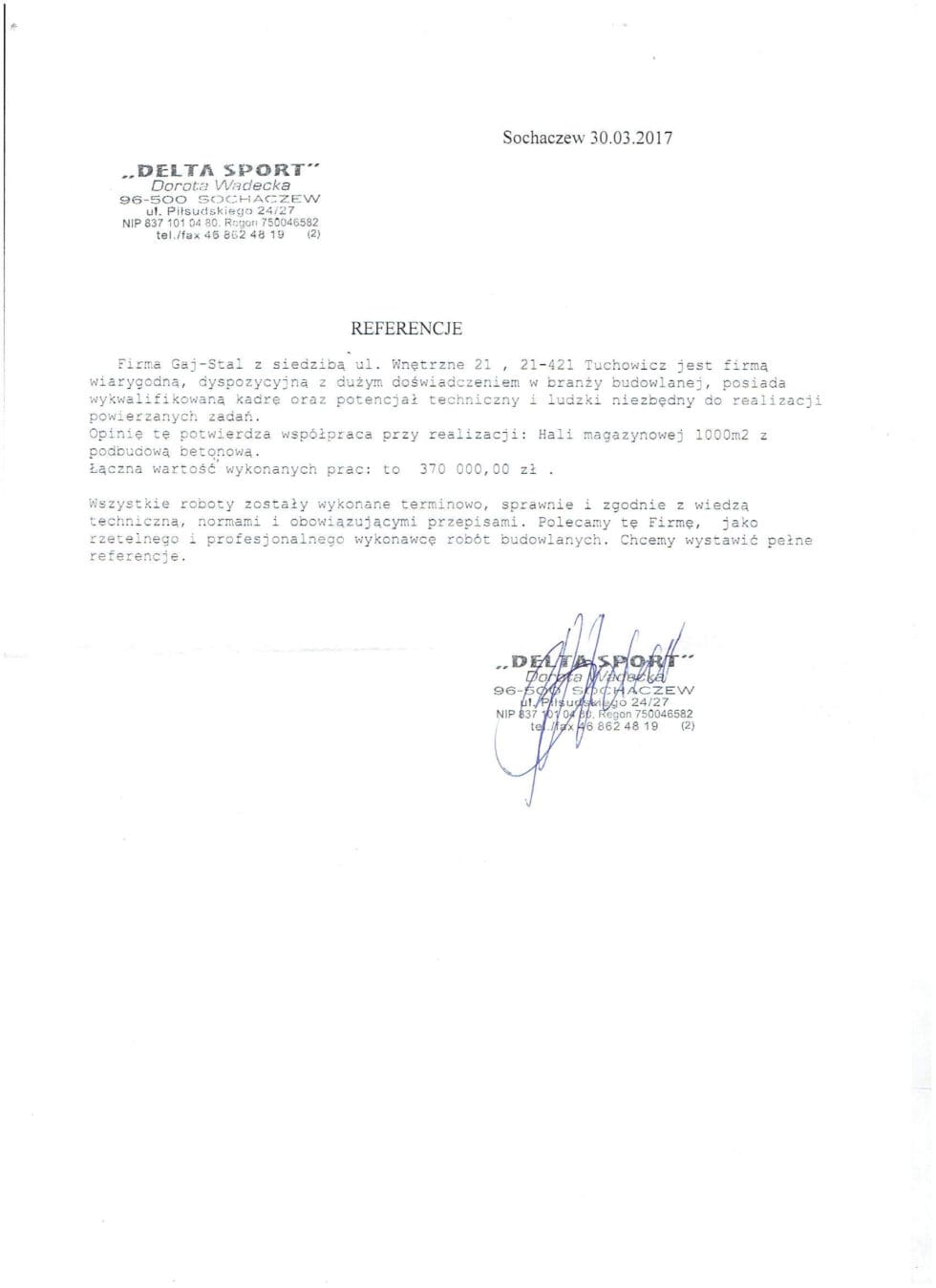 Referencje | Gaj-Stal